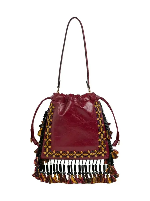 Etro Kalispera Leather Bucket Bag - Red
