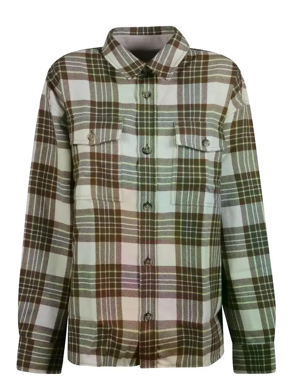 AMI Paris Check-pattern Shirt With Pockets - Neutrals