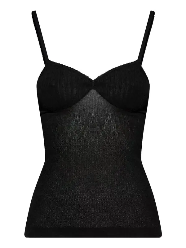 Victoria Beckham Ribbed Tank Top - Black