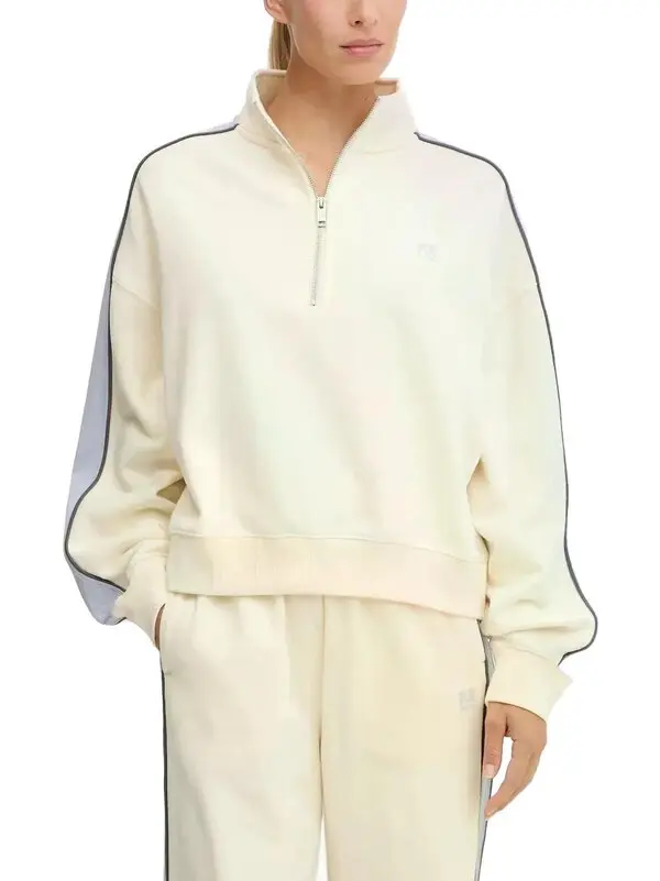 P.E Nation Stripe Detail Zip Sweatshirt - Neutrals