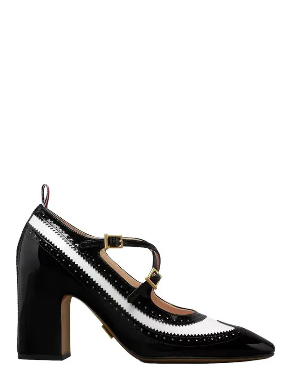 Thom Browne Leather Criss-cross Mary Jane Heels - Black
