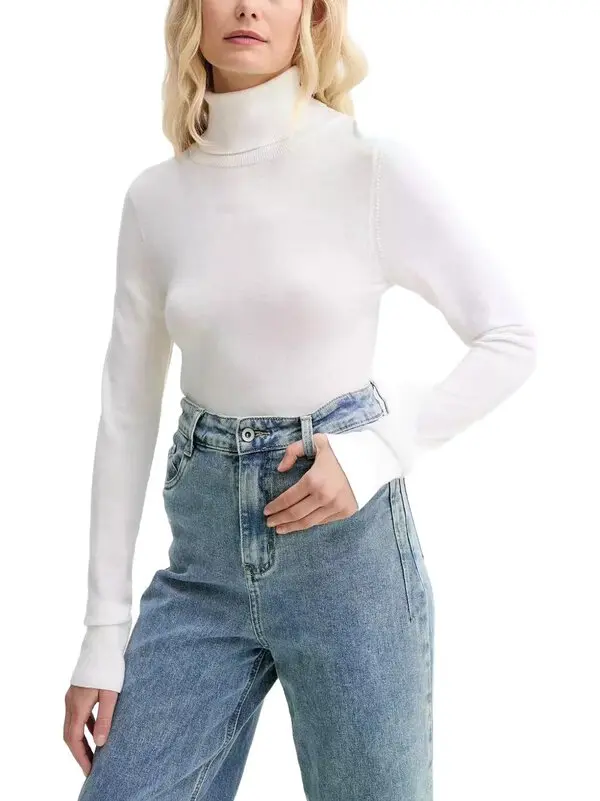 AERON Long Sleeve Roll Neck Sweater - White