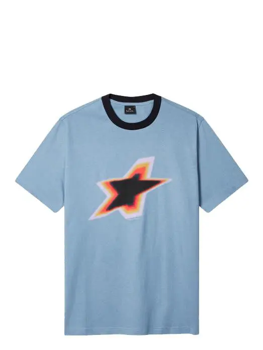 Paul Smith Sky 'star' Print T-shirt - Blue