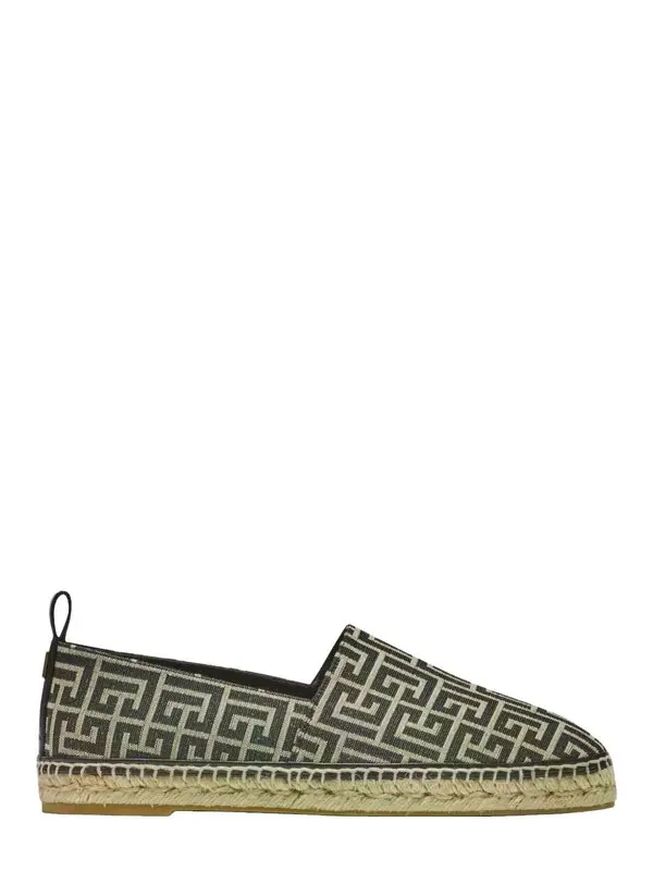 Balmain Monogram-jacquard Espadrilles - Black