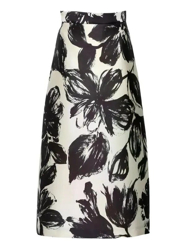 LUNATICA MILANO Floral-print A-line Skirt - Neutrals