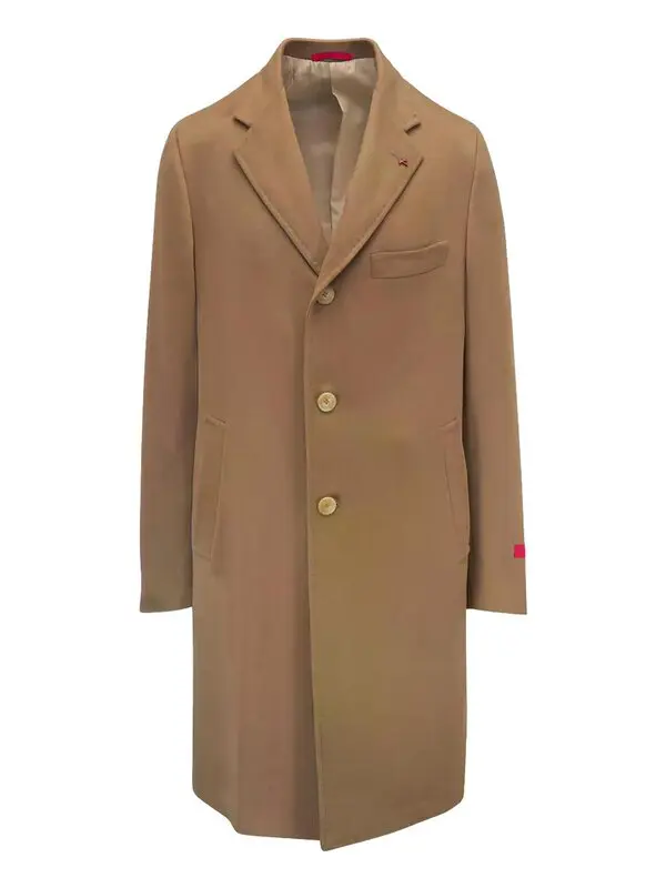 Isaia Ross Button Coat - Brown