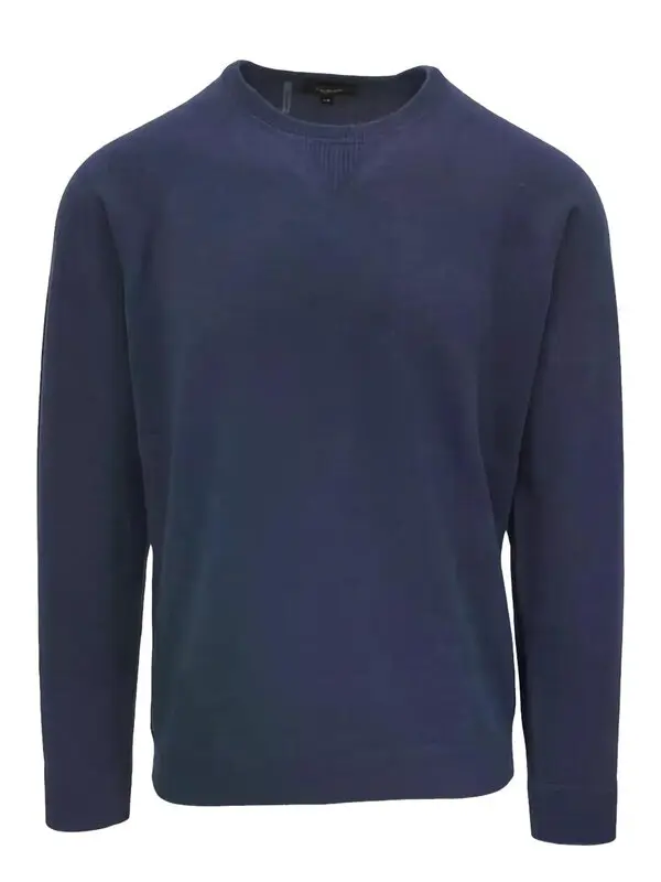 Kinross Cashmere Crew-neck Long-sleeve Sweater - Blue