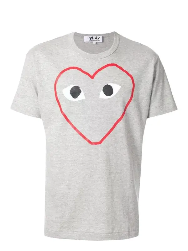 Play Comme Des Garcon Heart-print T-shirt - Grey