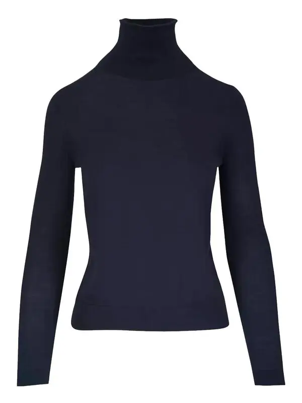 Lafayette 148 New York Turtleneck Long-sleeve Sweater - Blue