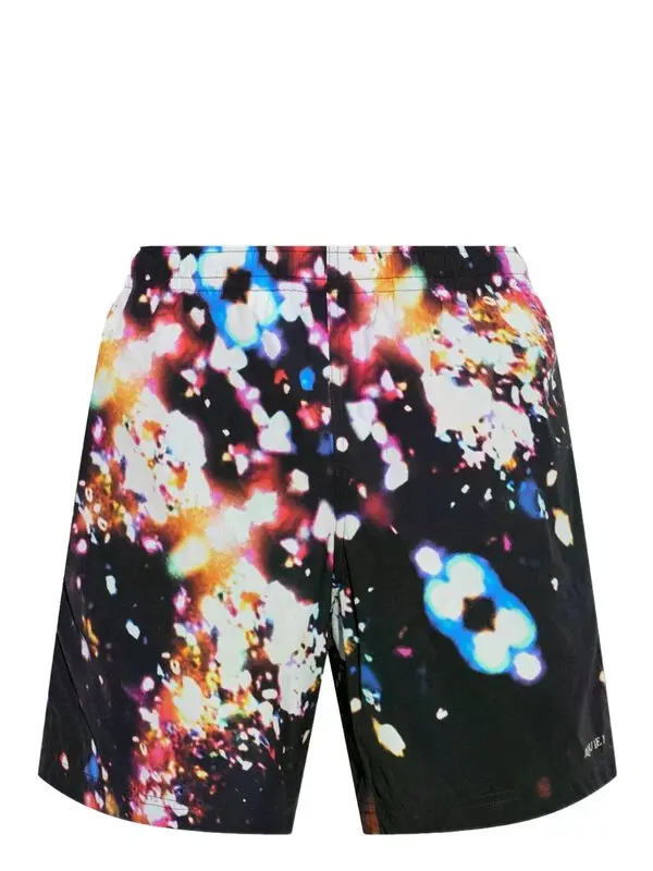 Alexander McQueen Patterned Board Shorts - Black