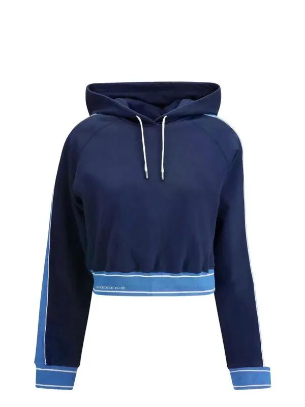 Casablanca Cropped Hoodie - Blue