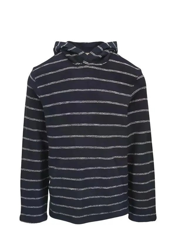 Faherty Brand Striped Hoodie - Blue