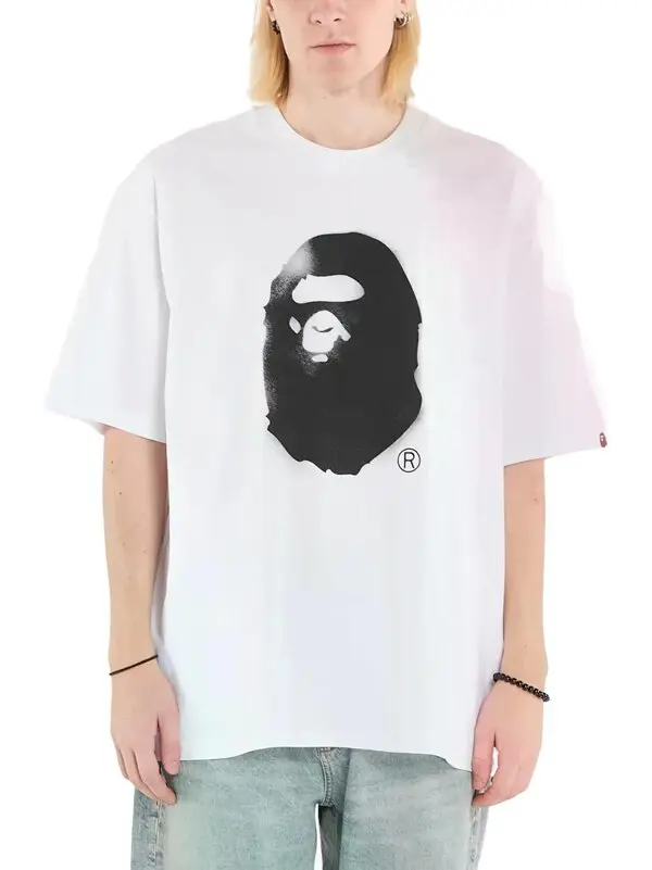 A BATHING APE Ape Head-print Relaxed Fit T-shirt - White