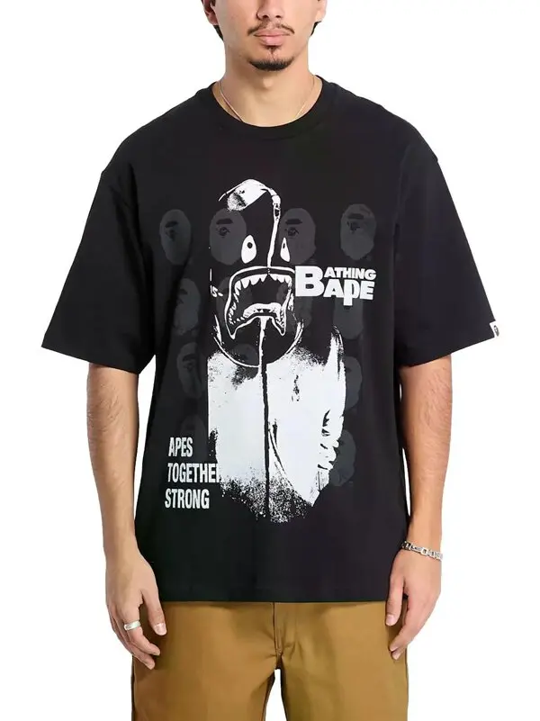 A BATHING APE Spray-print T-shirt - Black