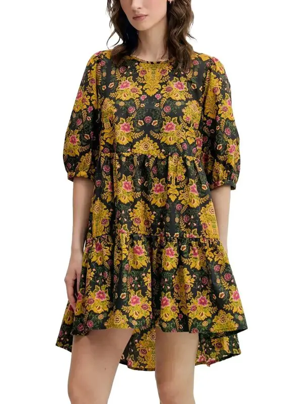 Farm Rio Floral Mini Dress - Black