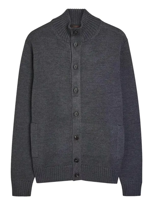 SLOWEAR Buttoned Cardigan With Front Pockets - Grey