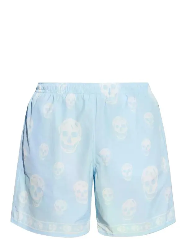 Alexander McQueen Skull Print Swim Shorts - Blue