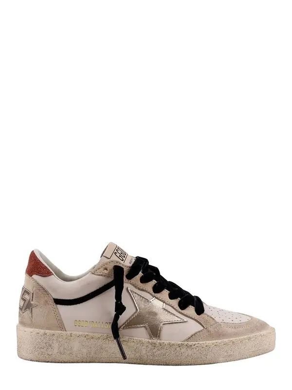 GOLDEN GOOSE Ball Star Leather Sneakers With Padded Collar - White
