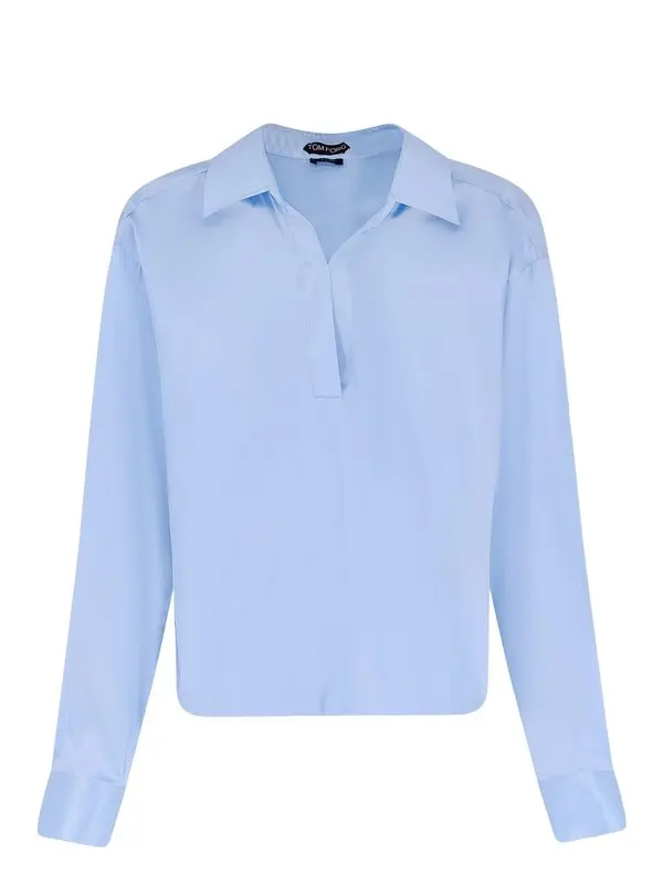 TOM FORD Stretch Satin Shirt - Blue
