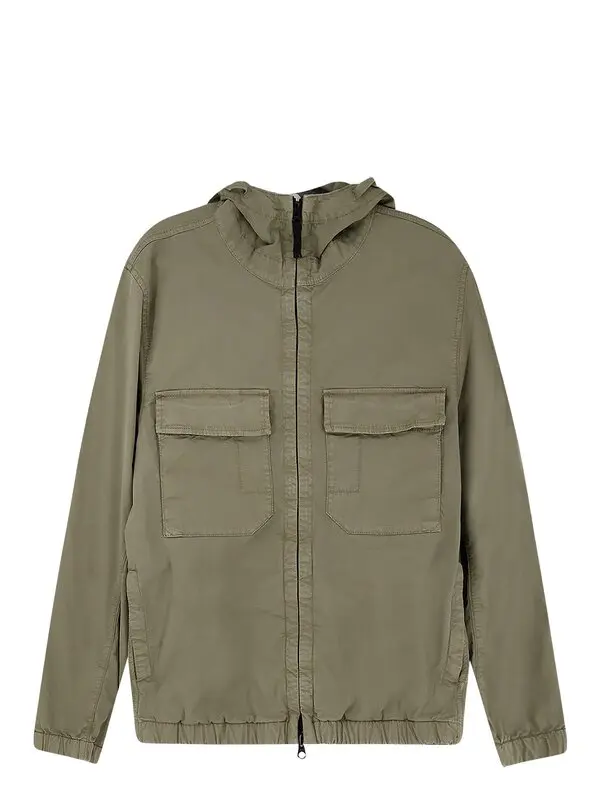 Stone Island Stretch Cotton Twill Tc Jacket - Green