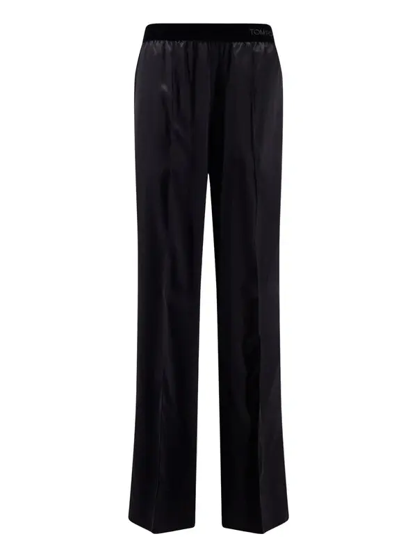 TOM FORD Stretch Satin Trousers - Black