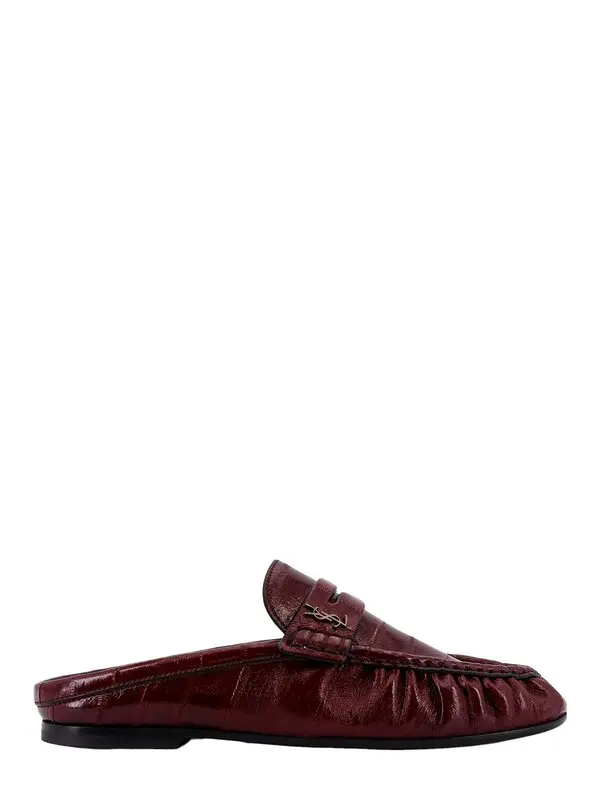 Saint Laurent Le Loafer Eel Leather Mules - Red
