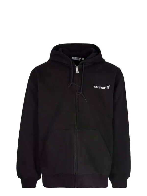 Carhartt Work In Progress Logo Zip Hoodie - Black