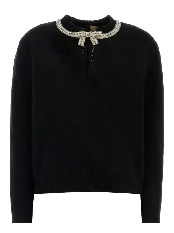 Valentino Garavani Embroidered Wool Sweater - Black