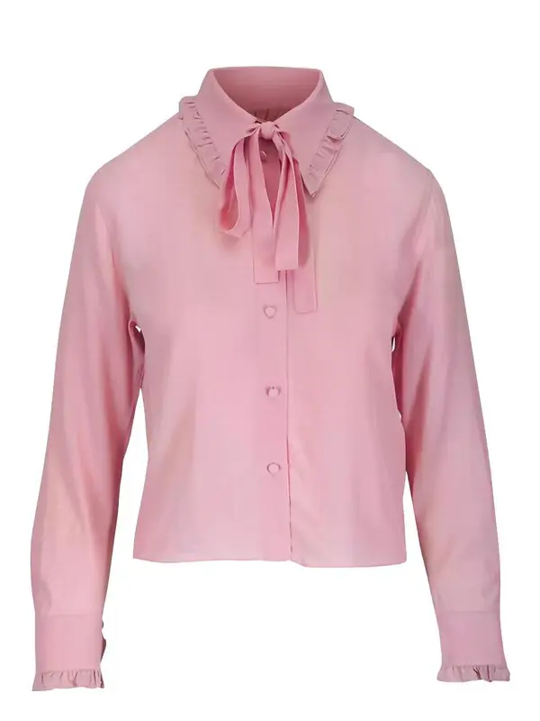 Dorothee Schumacher Soft Vibes Ruffled Tie Shirt - Pink