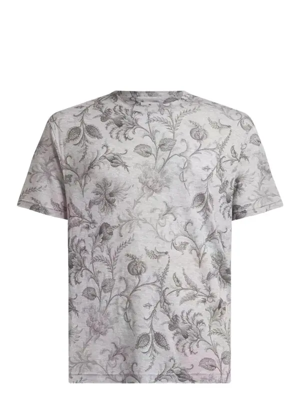 Etro Floral-motif T-shirt - Grey