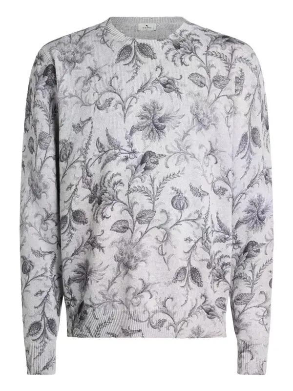 Etro Flora-motif Sweater - Grey