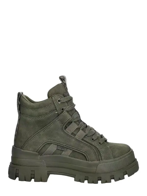 BUFFALO Lace-up Tread-sole Boots - Green