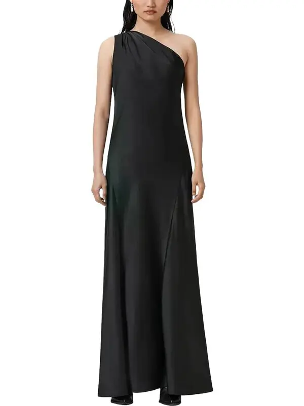 ALLSAINTS Monica Draped One-shoulder Maxi Dress - Black