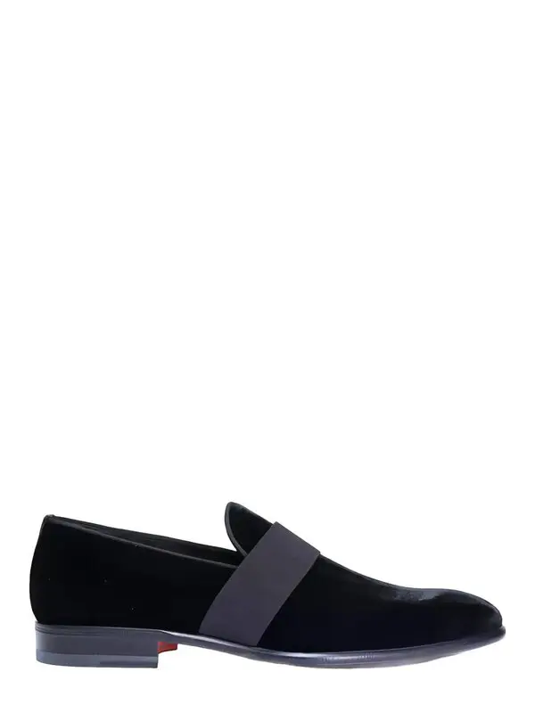 Santoni Isomer Velvet Loafers - Black