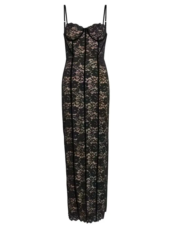 Alice + Olivia Lace Slip Maxi Dress - Black