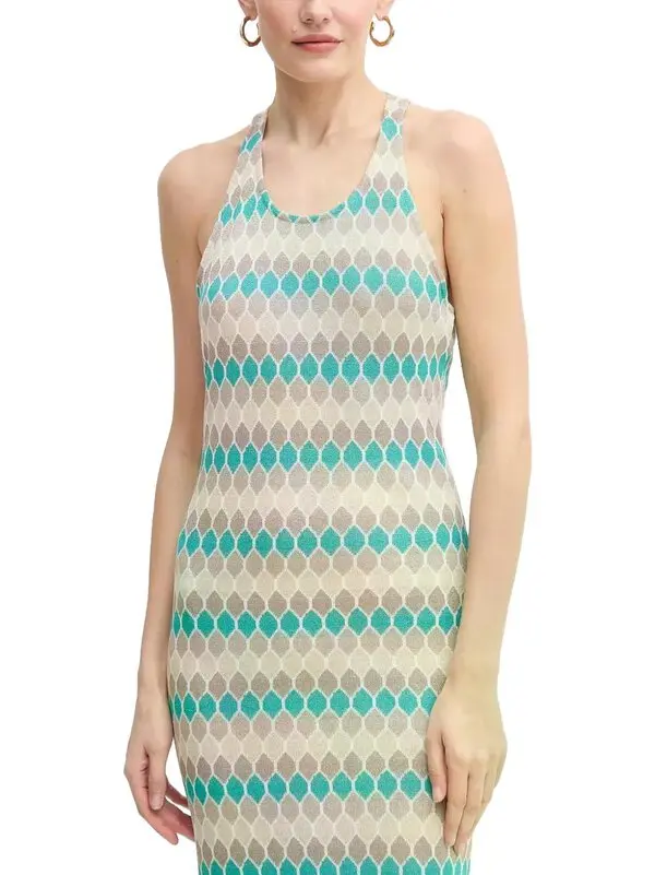 FRACOMINA Geometric-pattern Midi Dress - Neutrals
