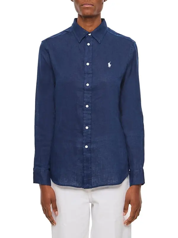 Polo Ralph Lauren Long-sleeve Linen Shirt - Blue