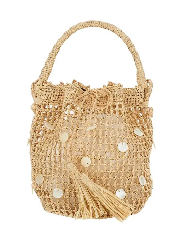 Alanui Raffia Bucket Bag - Beige