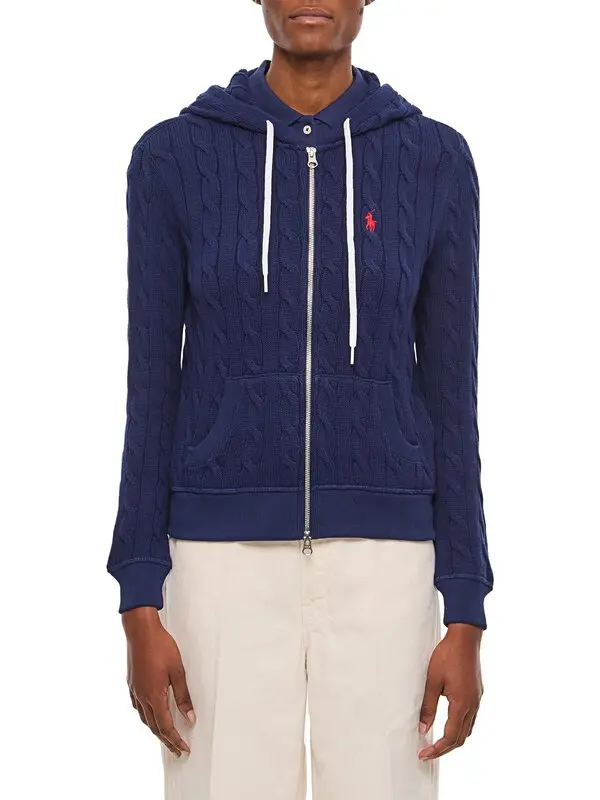 Polo Ralph Lauren Knitted Zip-up Sweatshirt - Blue