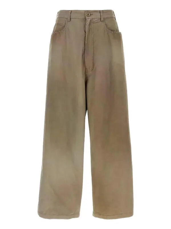 Balenciaga Two-tone Cotton Trousers - Neutrals