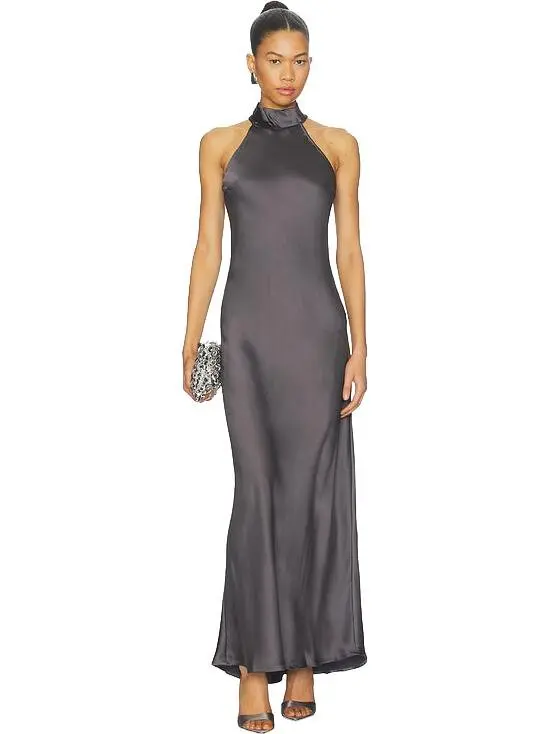 Steve Madden Lara Halterneck Dress - Grey