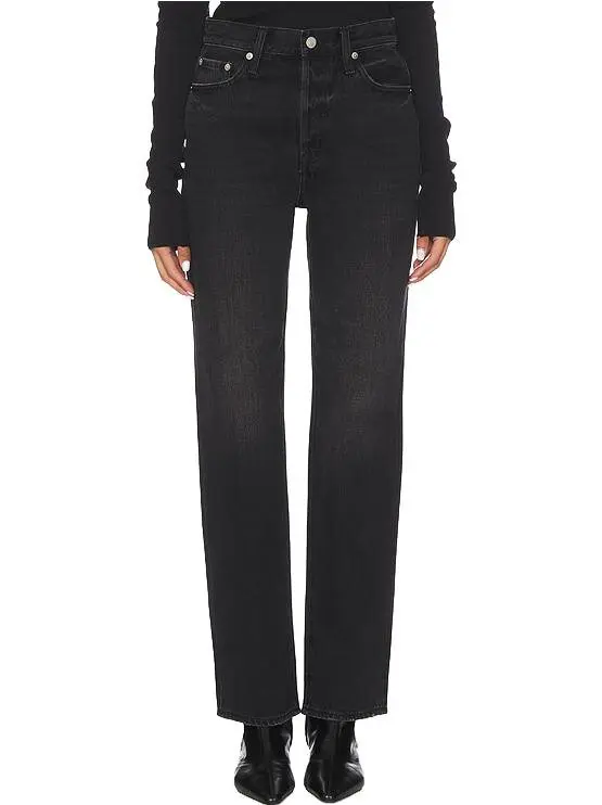 PISTOLA Cassie Petite Super High Rise Straight Jeans - Black