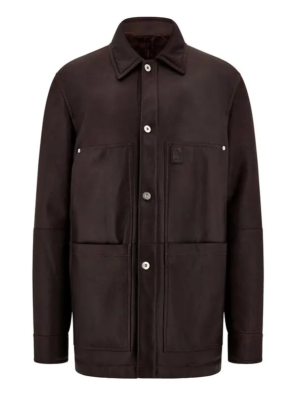 FERRAGAMO Leather Blouson Jacket - Brown