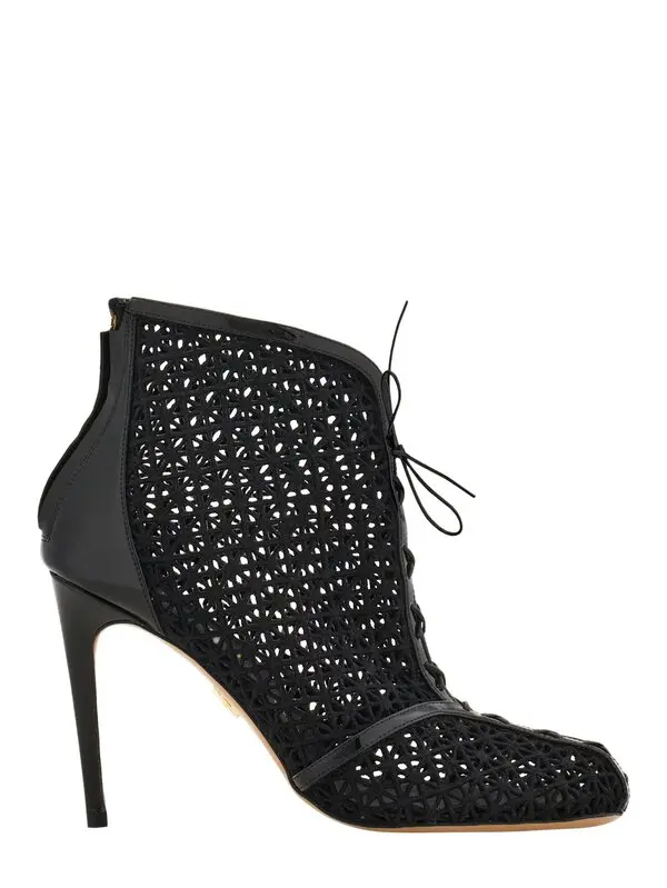 FERRAGAMO Macramé Ankle Boots - Black