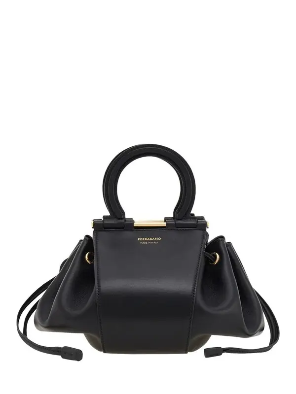 FERRAGAMO Gancini Bucket Bag - Black