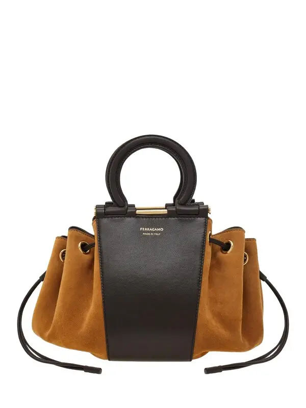 FERRAGAMO Gancini Bucket Bag - Brown