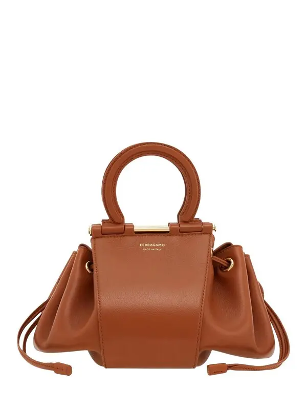 FERRAGAMO Gancini Bucket Bag - Brown