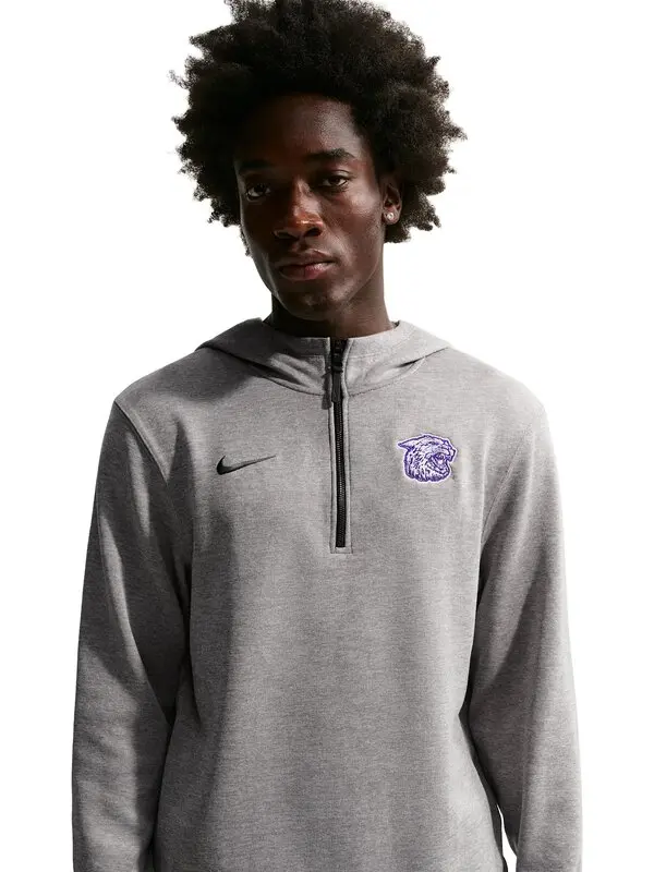 Nike Kansas State Wildcats Ncaa Basketball Coaches' Pullover Hoodie - Grey