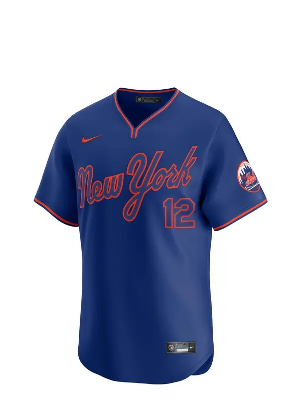 Nike Francisco Lindor New York Mets Dri-fit Adv Mlb Limited Jersey - Blue