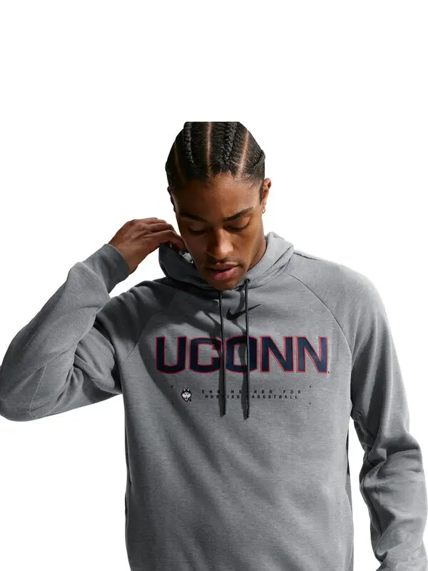 Nike Connecticut Huskies Ncaa Basketball Coaches' Pullover Hoodie - Grey